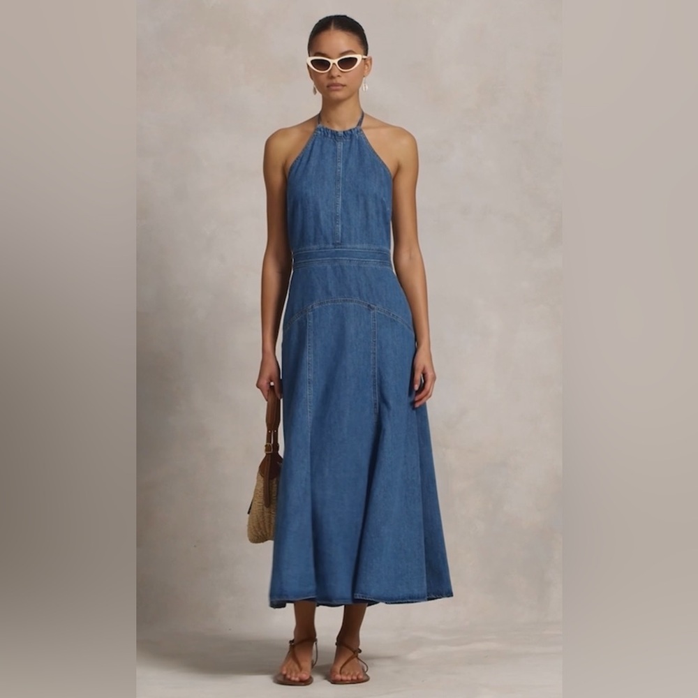 Polo Ralph Lauren | Dresses | Polo Ralph Lauren Denim Halter Dress Size ...